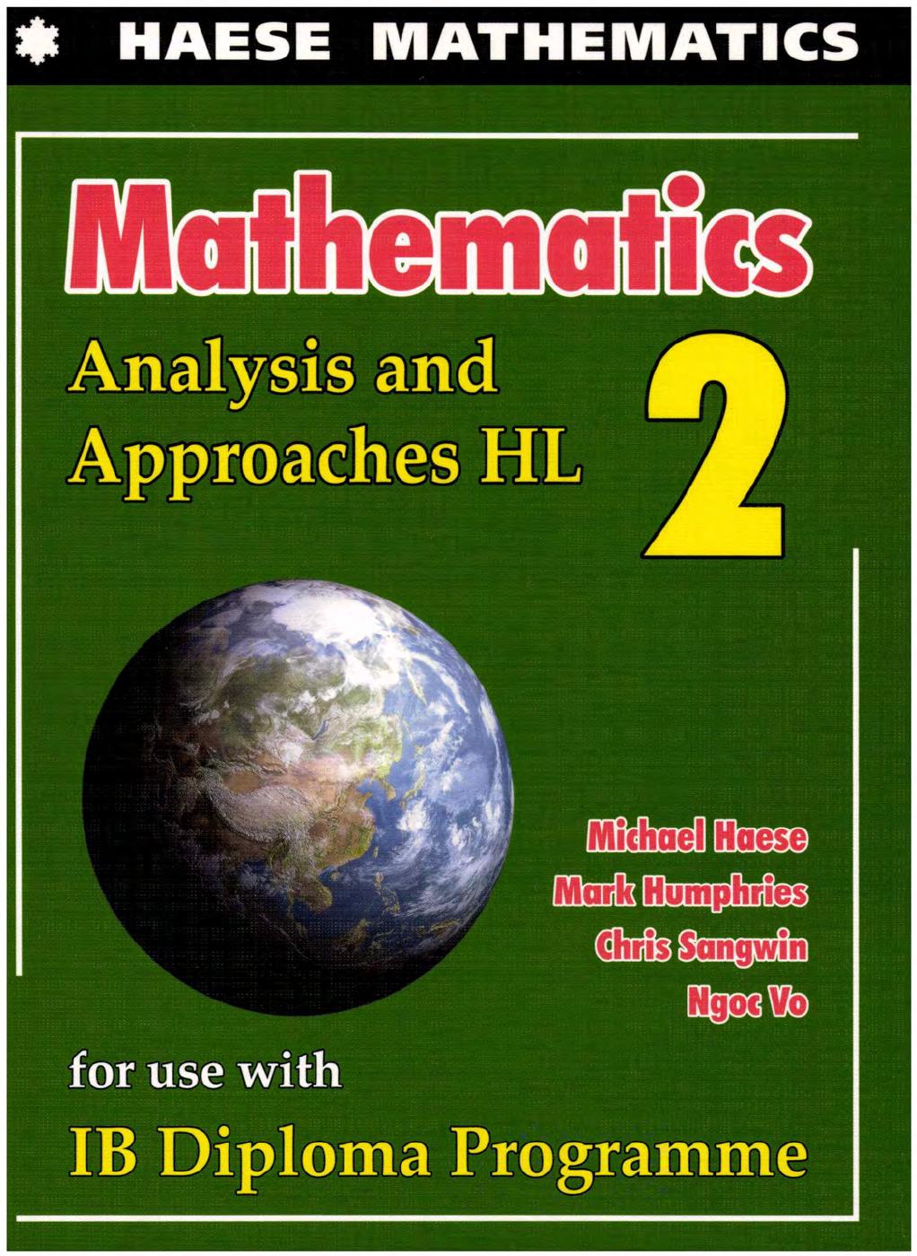9781925489590 IB Mathematics Analysis and Approaches HL