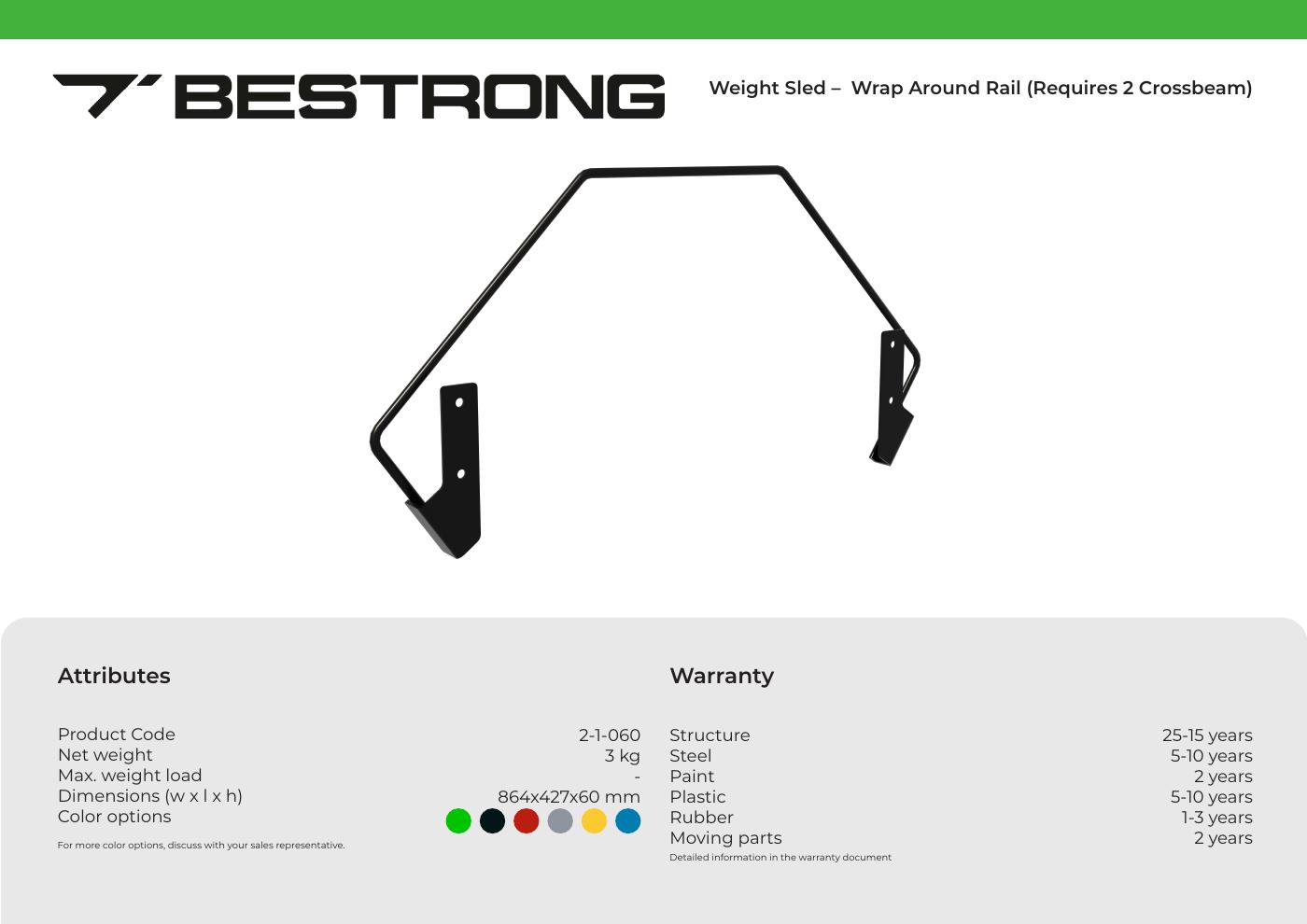 GLO-2-1-060 Weight Sled – Wrap Around Rail (Requires 2 Crossbeam ...