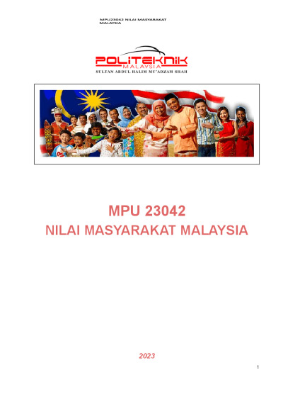 MPU23042 NILAI MASYARAKAT MALAYSIA | PDF to Flipbook