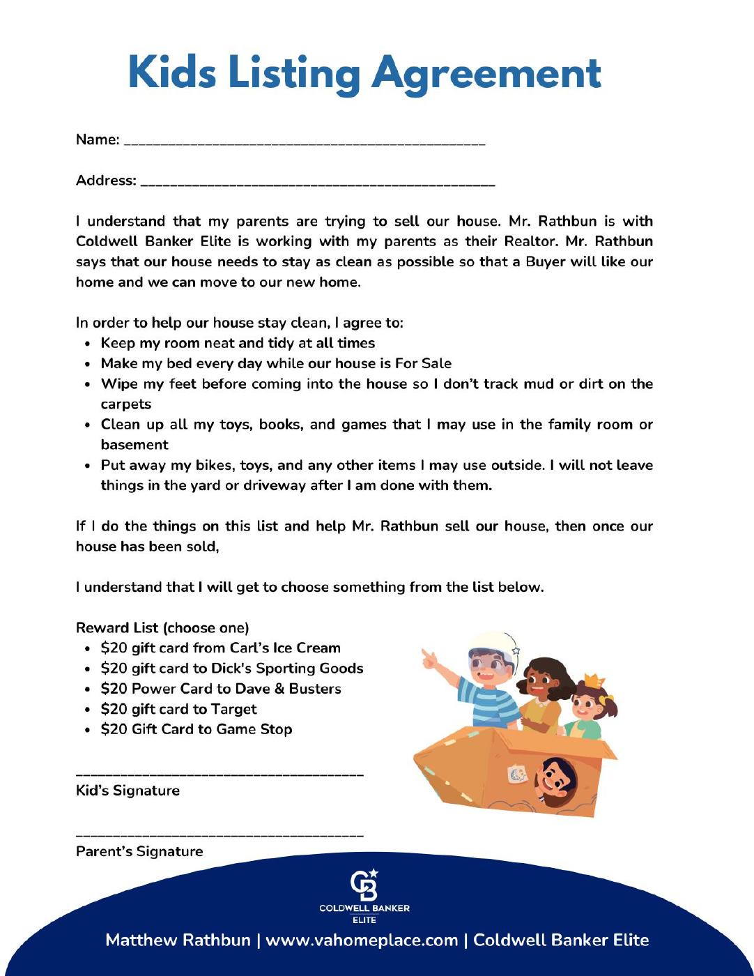 Kids Listing Agreement | PDF to Flipbook