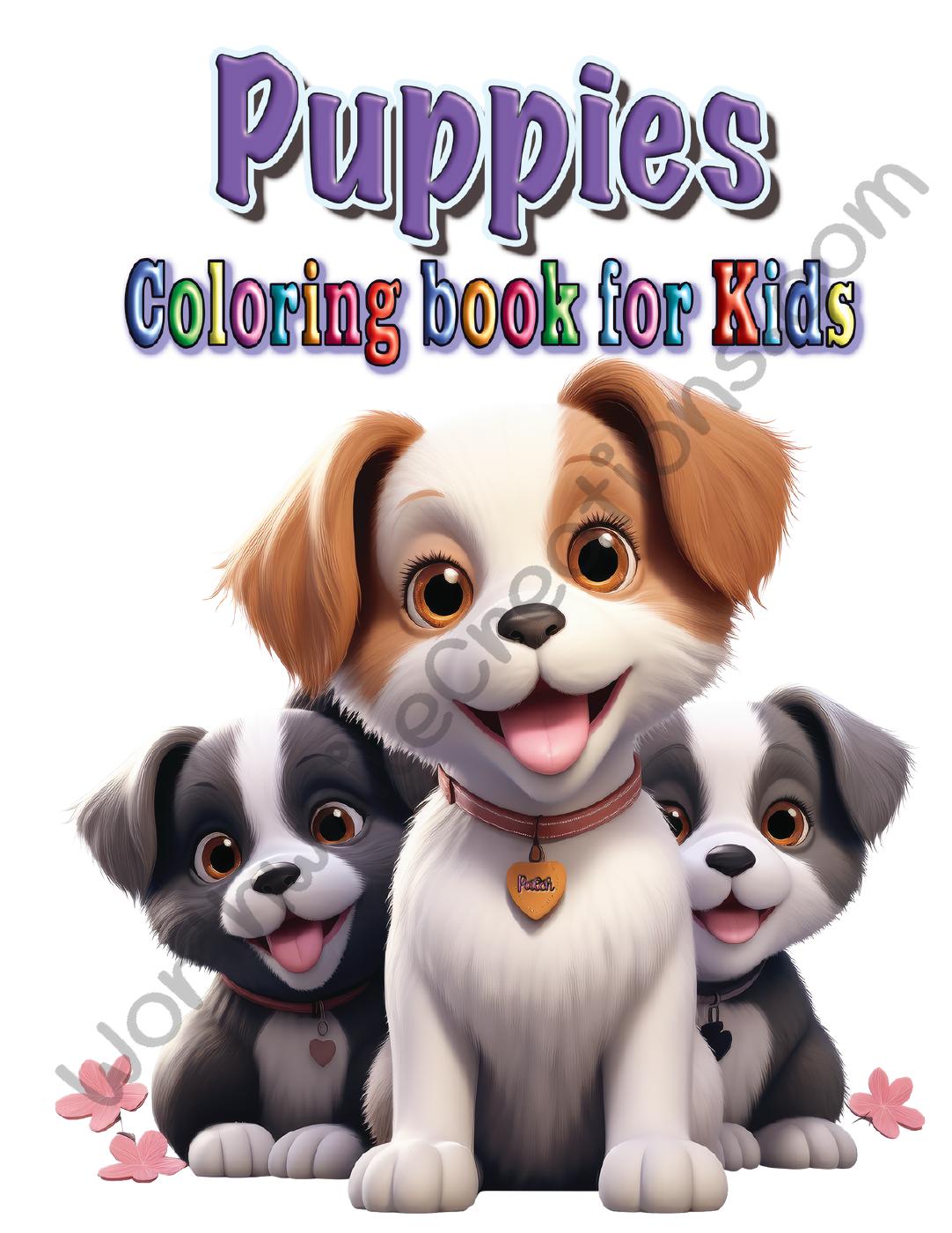 Puppies coloring book for Kids | PDF to Flipbook
