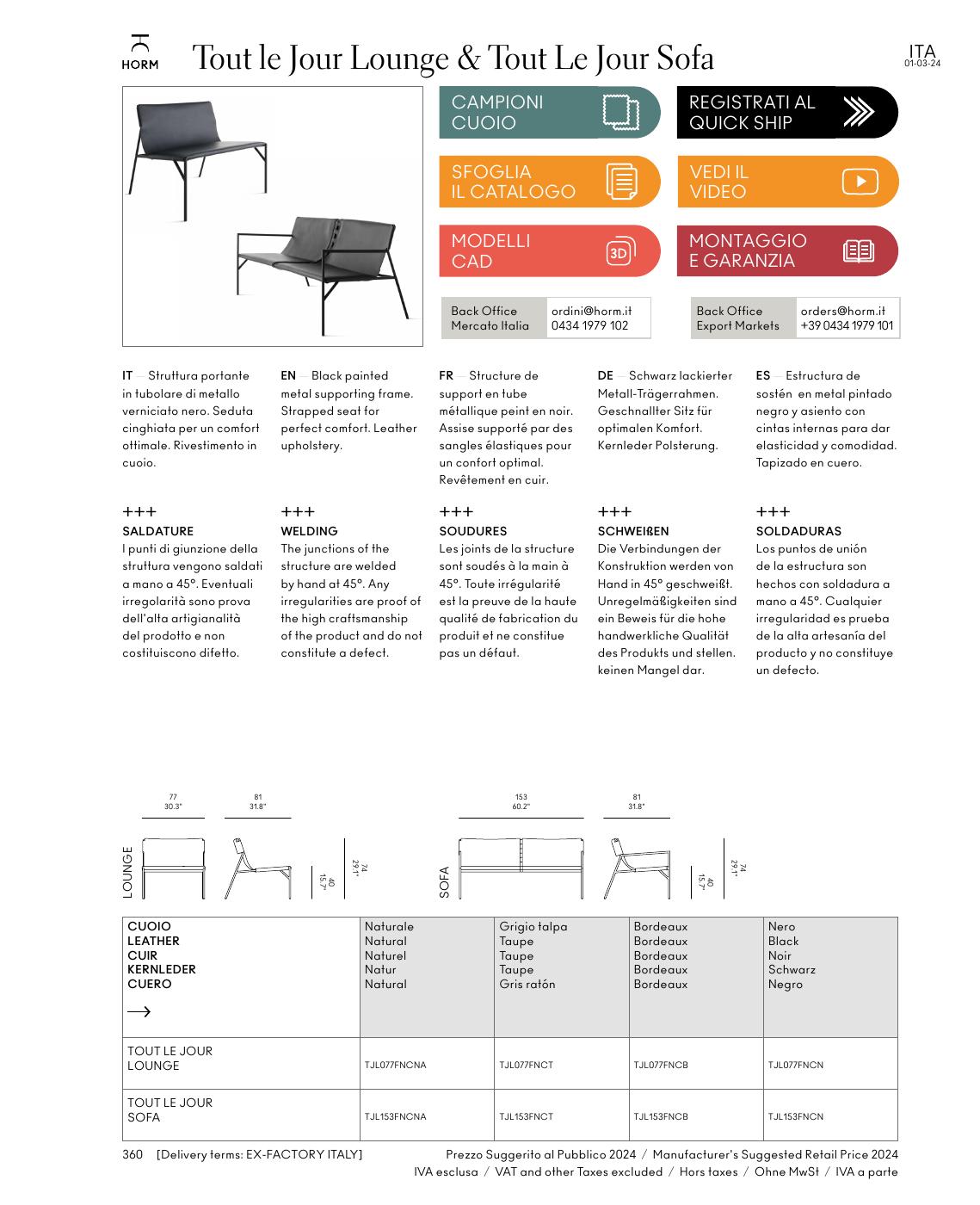 Tout Le Jour Lounge-Tech Sheet ITA