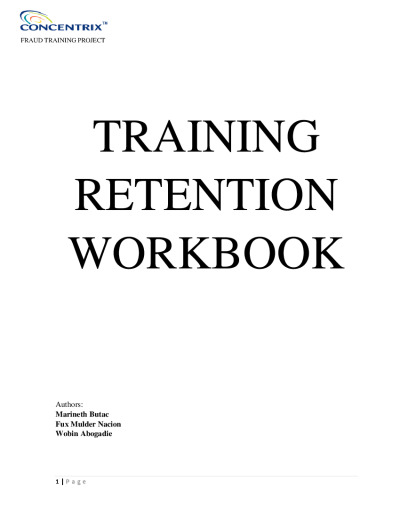 Training Retention Workbook | PDF to Flipbook