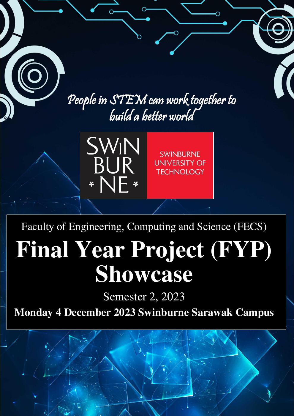 FYP Showcase S2, 2023 Program Booklet | PDF to Flipbook