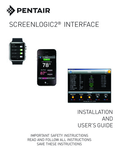 ScreenLogic 2 Interface Installation Users Guide (English)