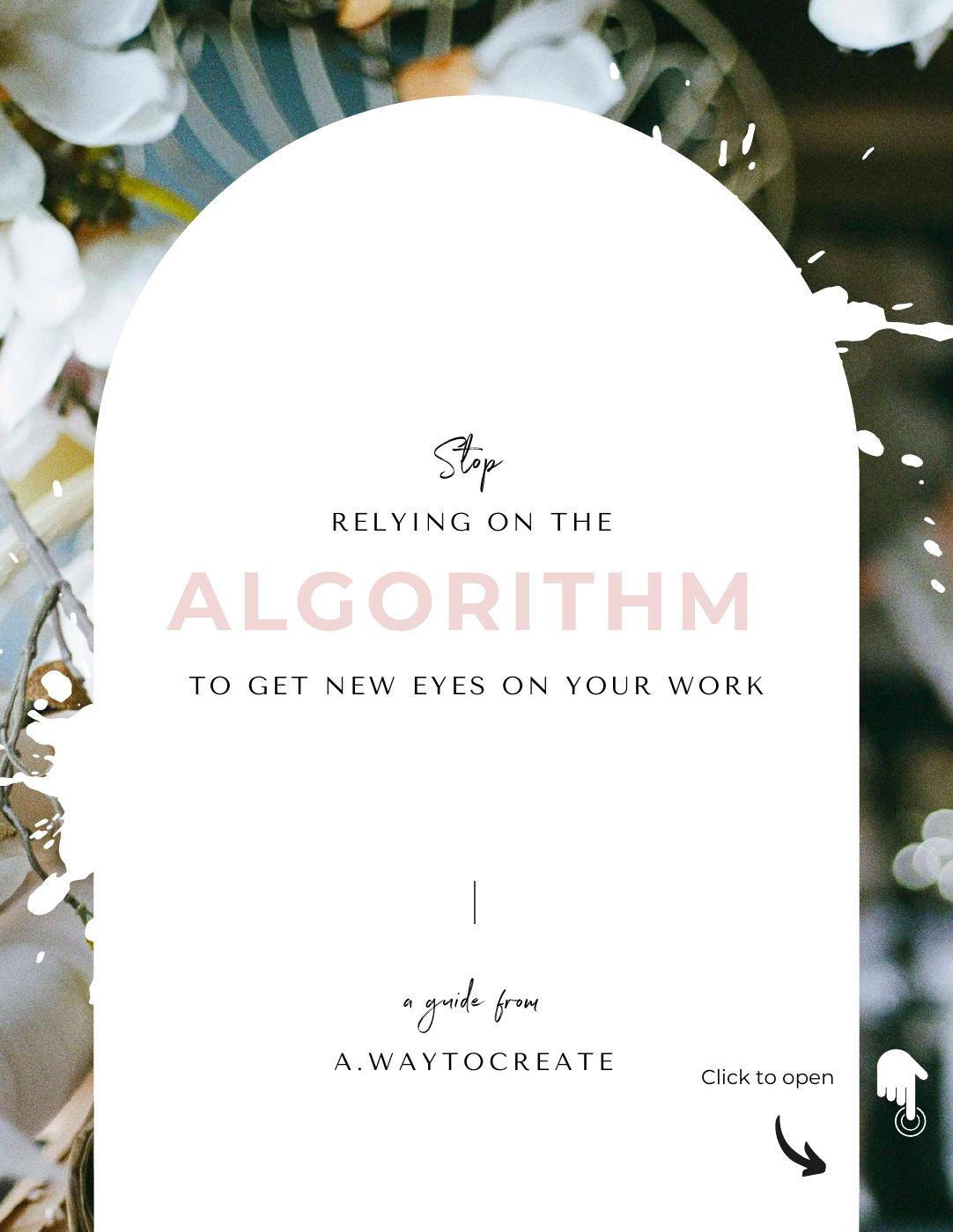 How to stop relying on the algorithm - first lesson