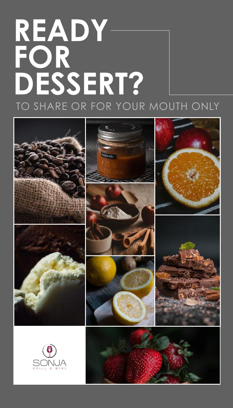 SONJA Desserts menu | PDF to Flipbook