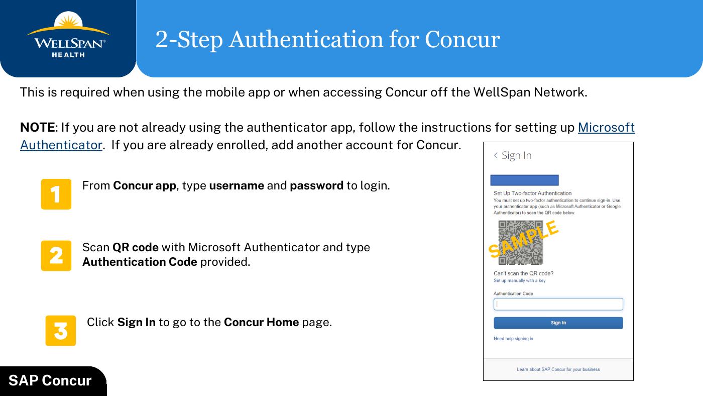 2-Step Authentication for Concur