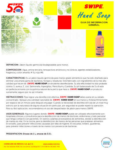 SWIPE HAND SOAP GUÍA GENERAL