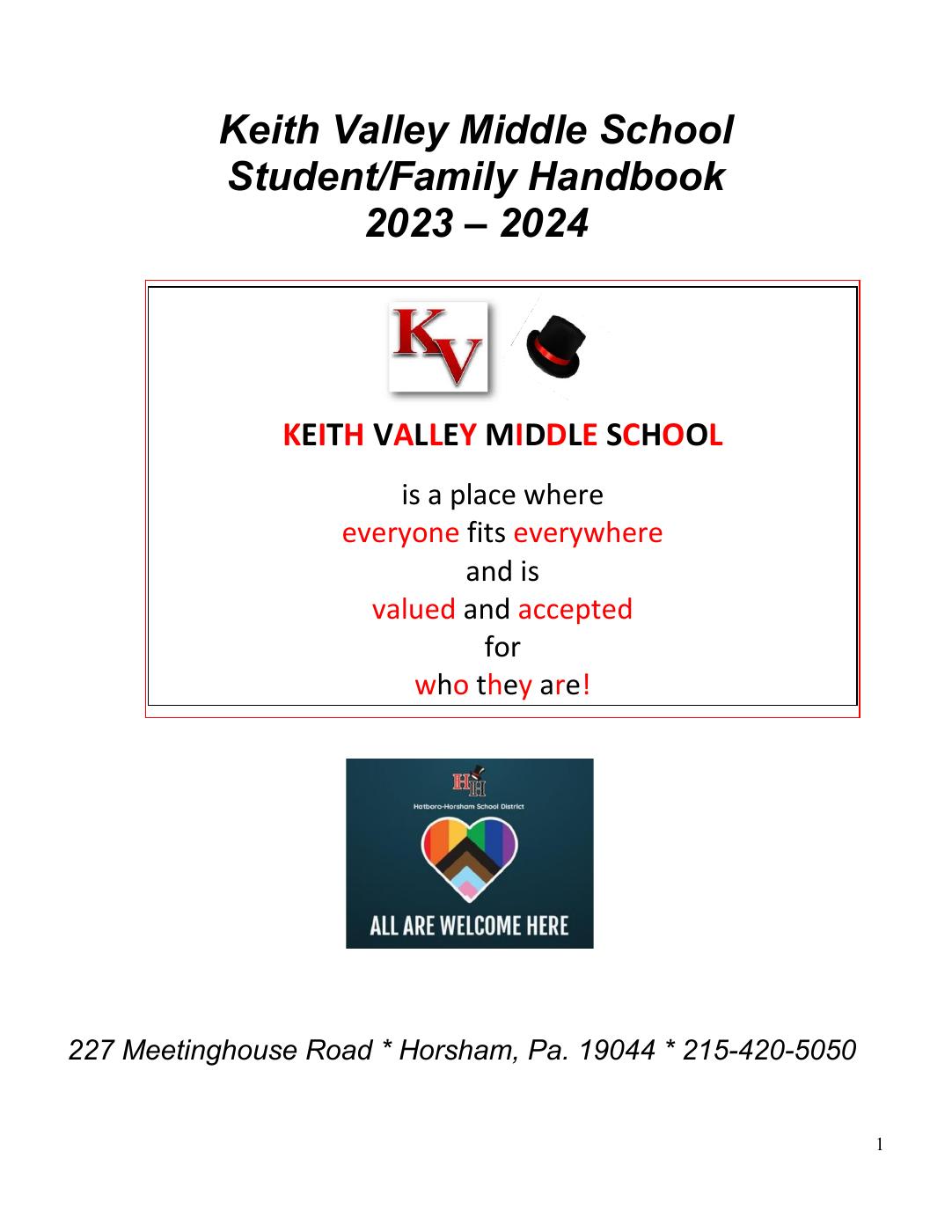 Keith Valley Middle School Handbook