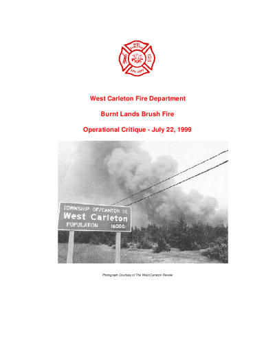 WEST CARLETON FIRE DEPARTMENT