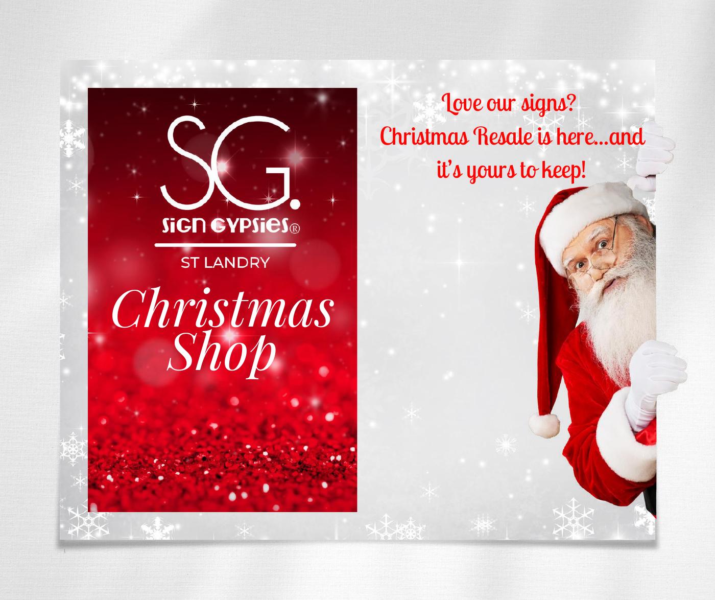 Sign Gypsies St Landry Christmas Shop 2023