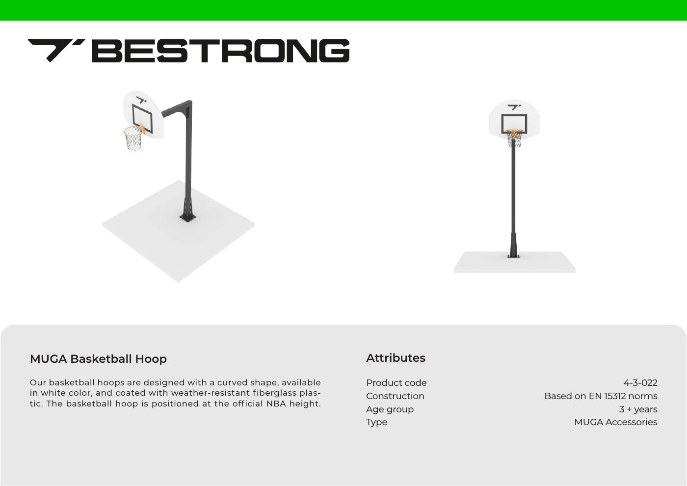 GLO-4-3-022 MUGA Basketball Hoop Product Sheet