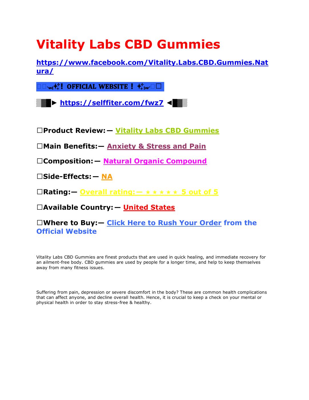 Vitality Labs CBD Gummies Official Website | PDF to Flipbook