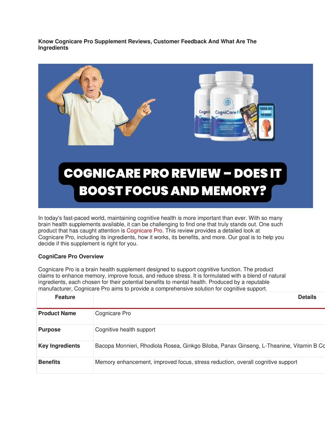 Cogniacer Pro Reviews. Supplement Ingredients, Side Effects, And ...