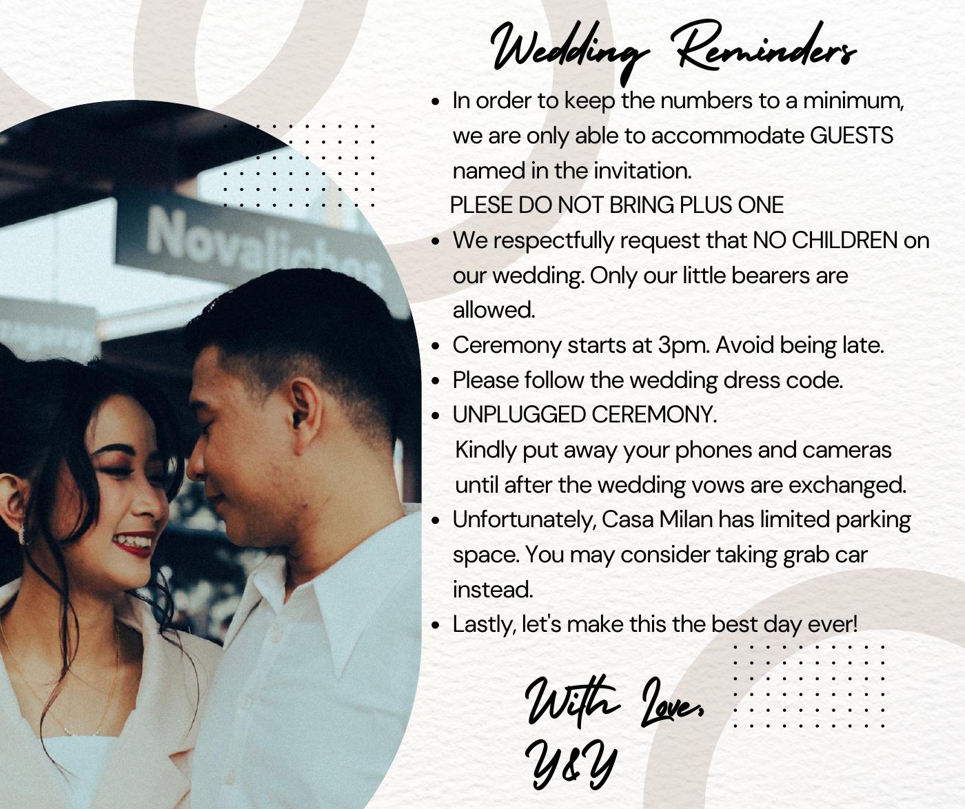 Y&Y Wedding Reminders | PDF to Flipbook