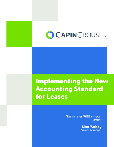 CapinCrouse - Implementing the New Accounting Standard for Leases