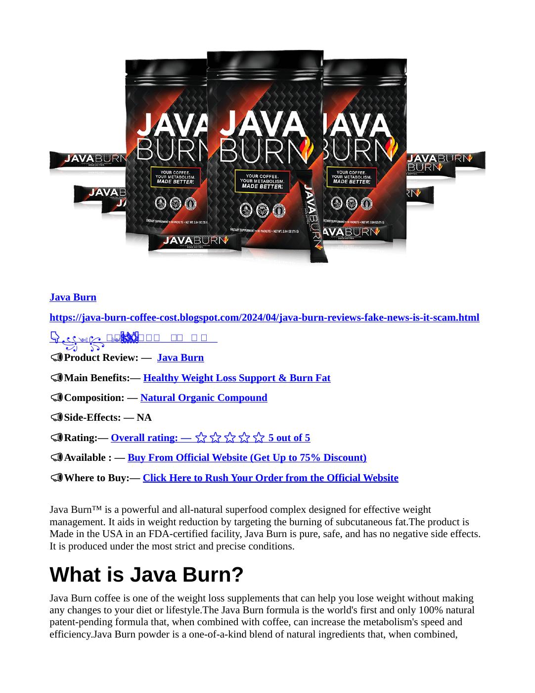 Java Burn Reviews [TRICK ALERT] Read Before Buying! | PDF to Flipbook