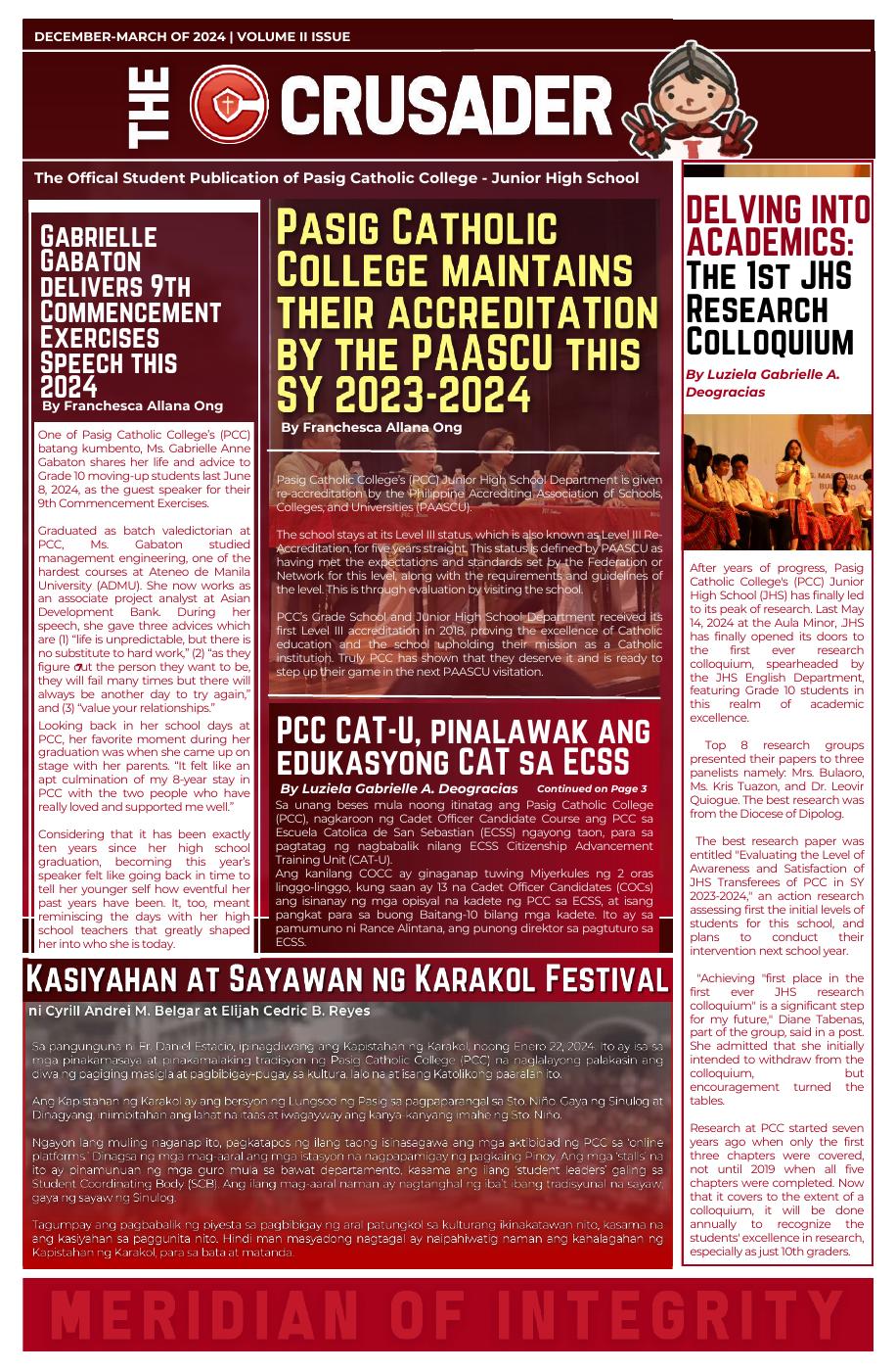 The Crusader 2nd Issue S.Y. 2023-2024 | PDF to Flipbook