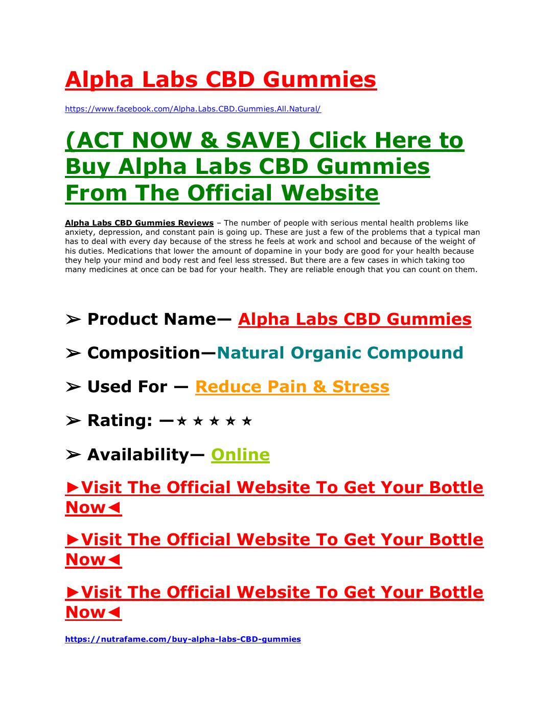 Alpha Labs CBD Gummies Reviews - Pills Alert, Benefits, Ingredients ...