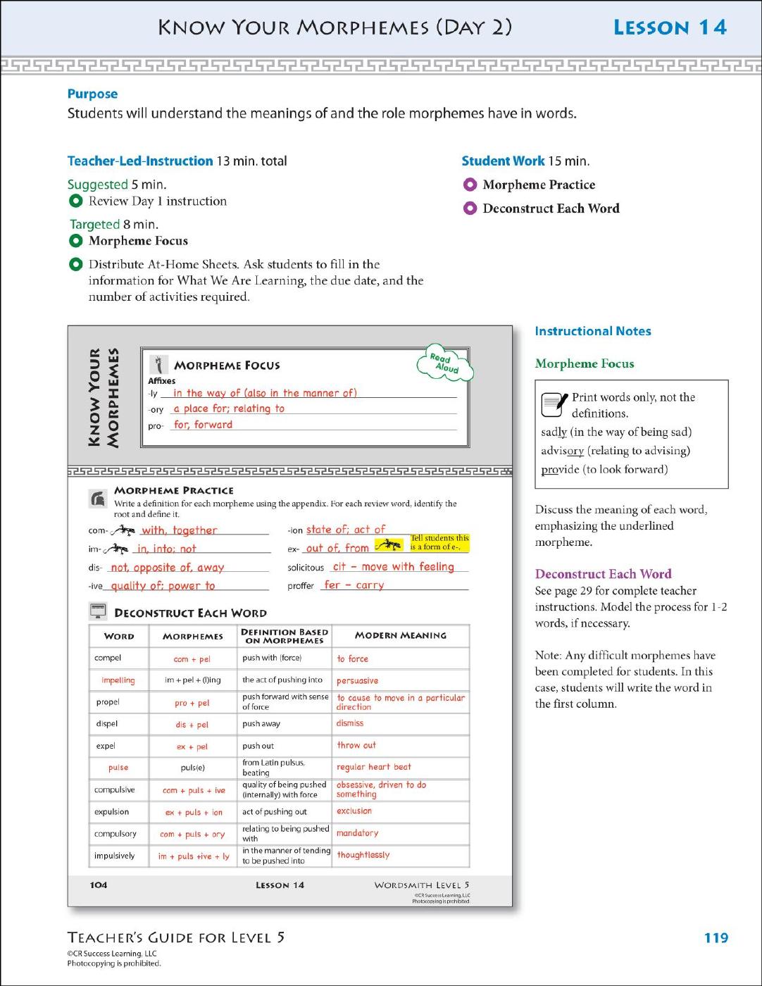 Wordsmith Level 5 Sample Lesson