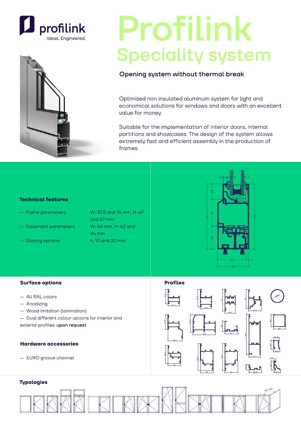 Product Passport Profilink Opening system without thermal break/EN