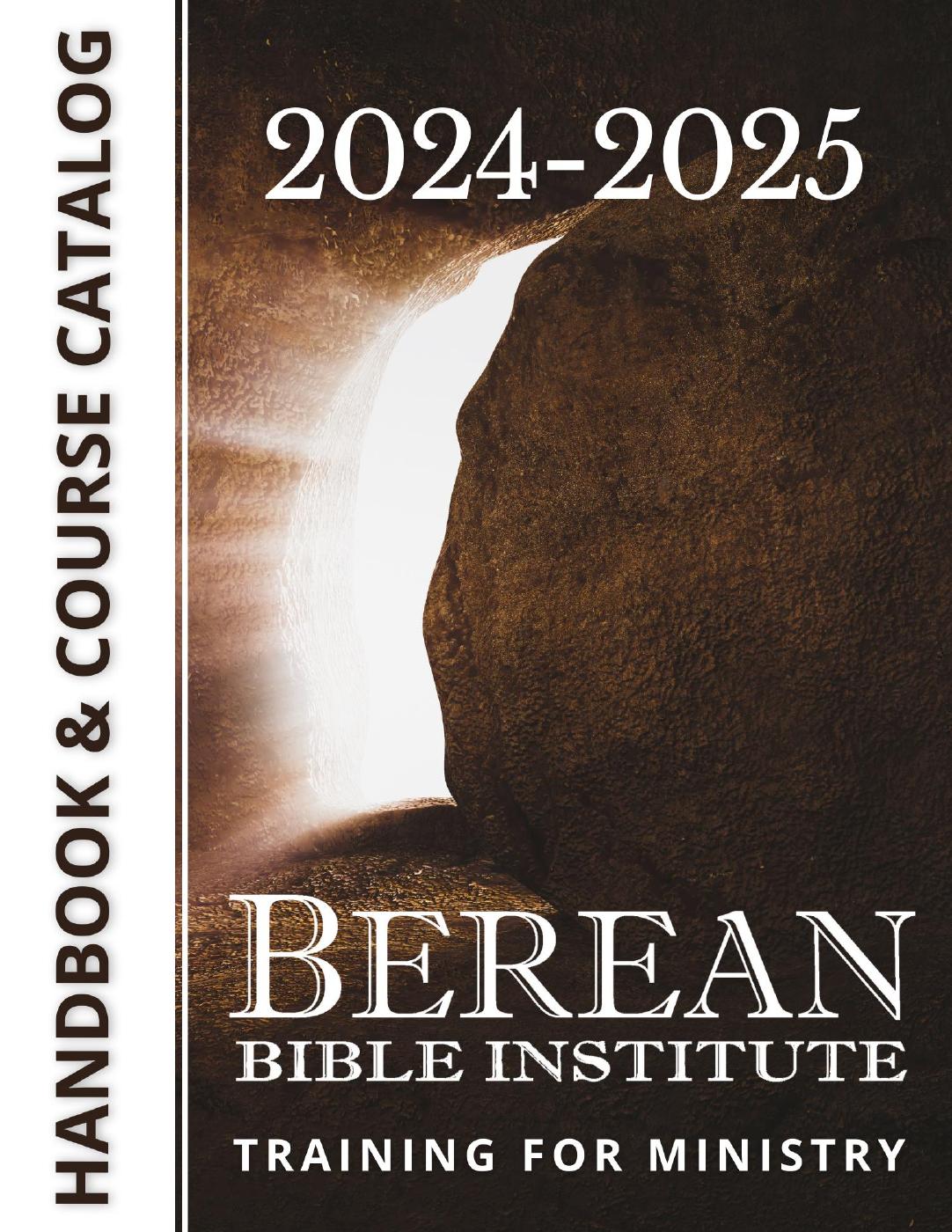 2024-2025 BBI Handbook & Course Catalog