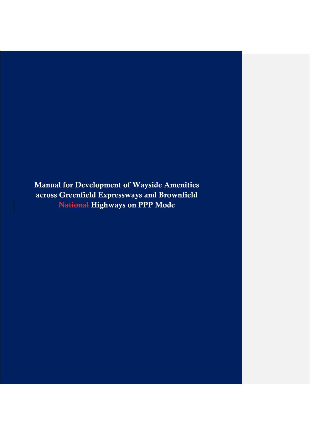 Manual for Development of Wayside Amenities across Greenfield ...