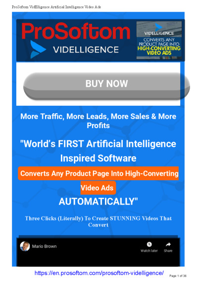 ProSoftom VidElligence Artificial Intelligence Video Ads