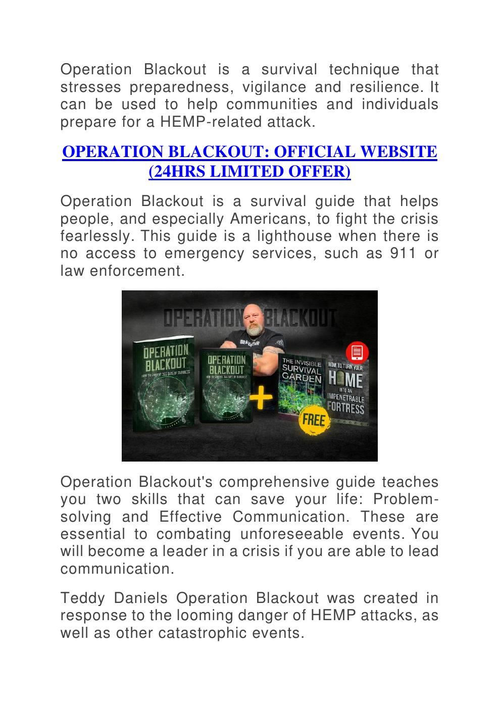 Operation Blackout PDF Free Download