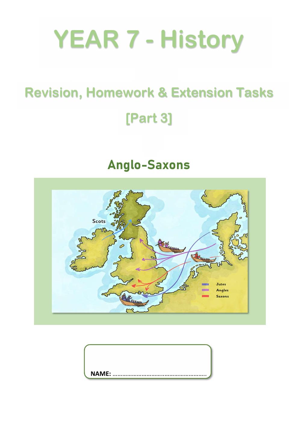 Homework Booklet on The Anglo-Saxons | PDF to Flipbook