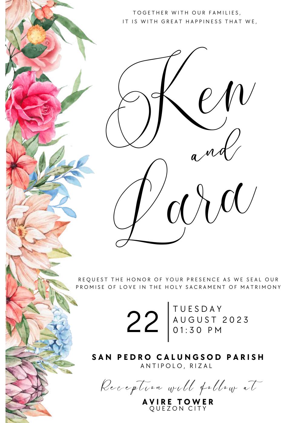Ken and Lara Wedding Invitation | PDF to Flipbook
