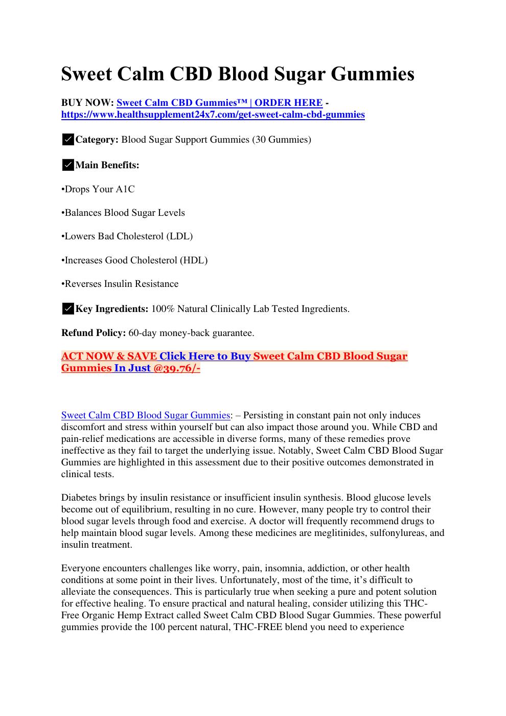 Sweet Calm CBD Gummies (Price-Offers USA!) Maintaining Blood Pressure ...