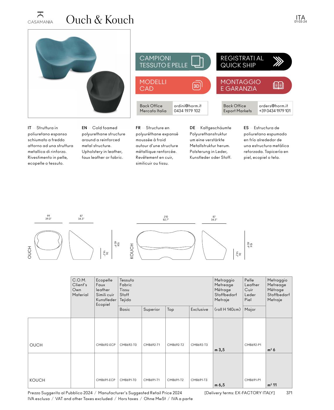 Kouch-Tech Sheet ITA
