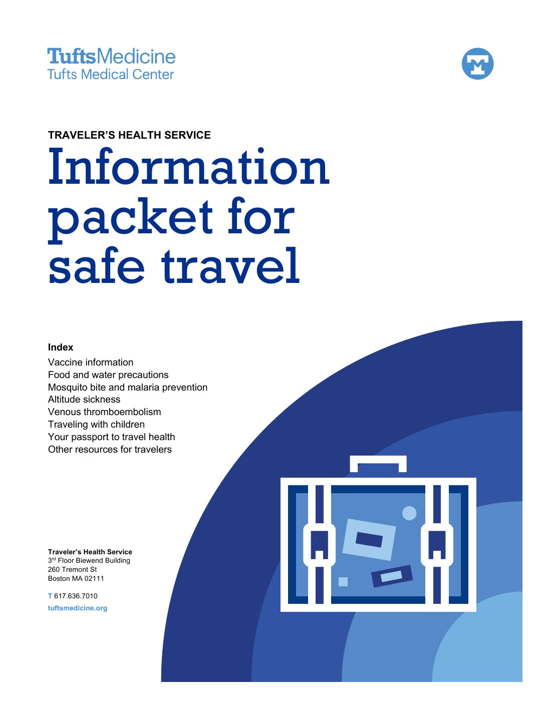 Traveler's Health Service Information Packet for Safe Traveling – English