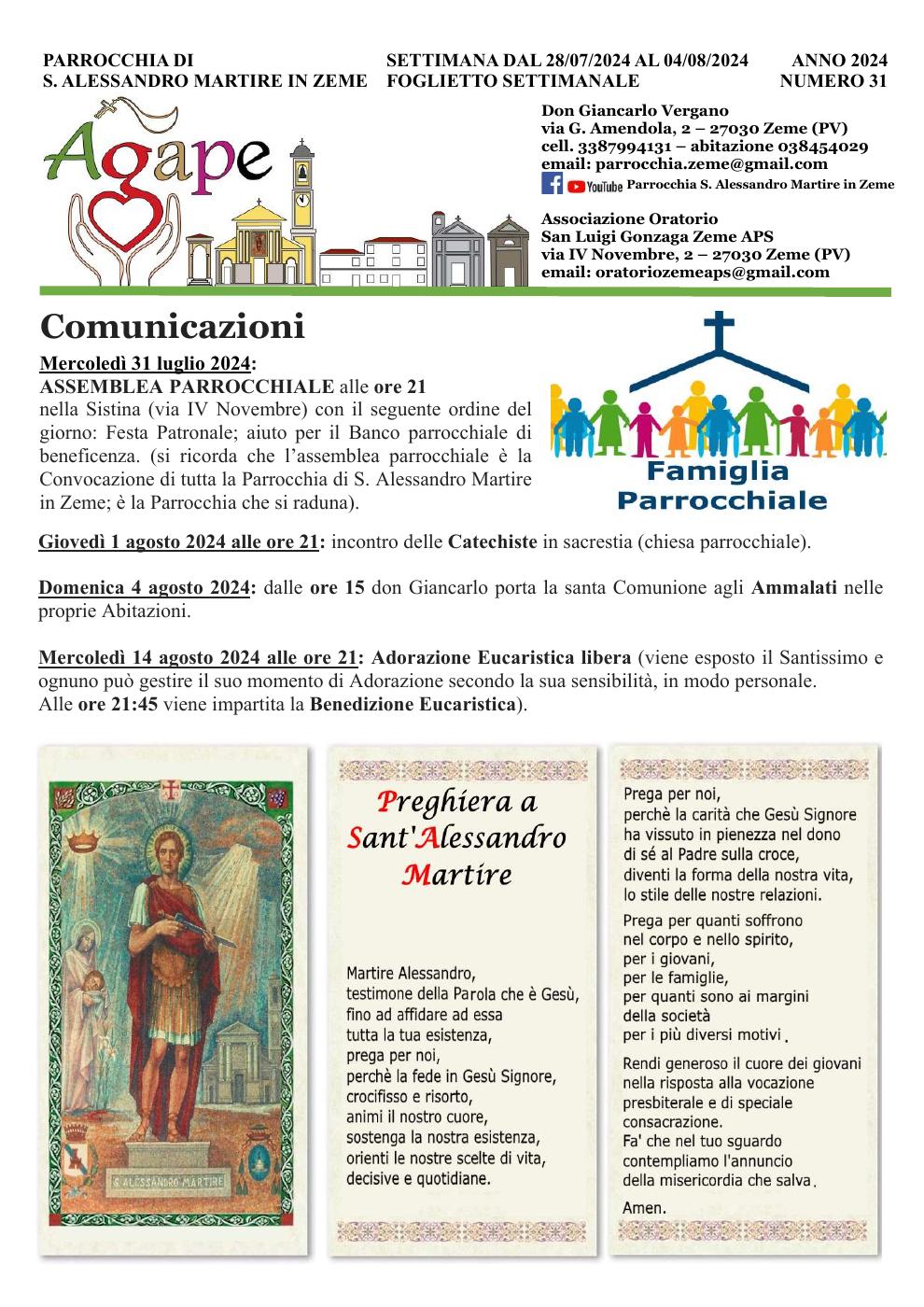Agape Anno 2024 Numero 31