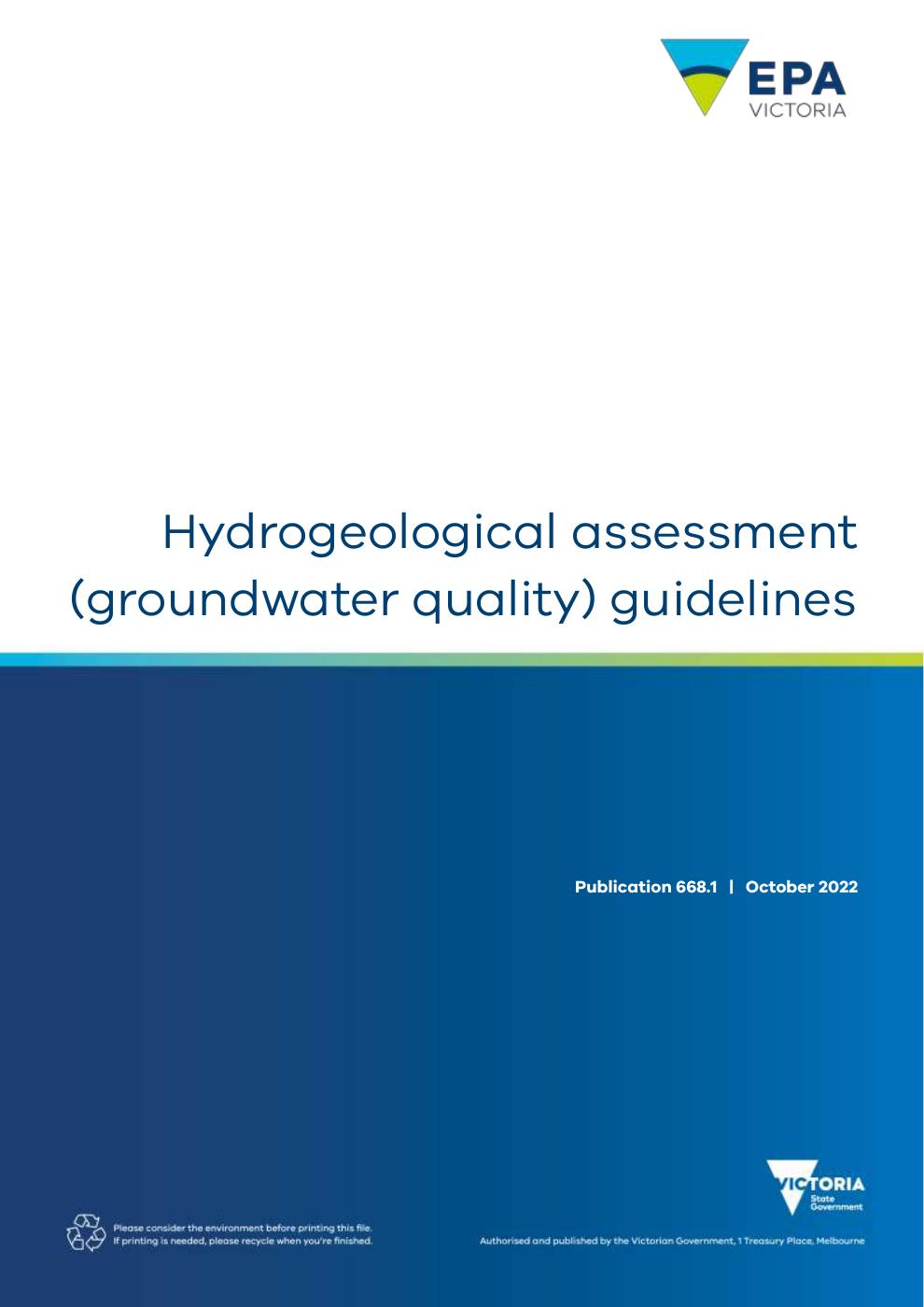 EPA Victoria Hydrogeological Assessment (Groundwater quality ...