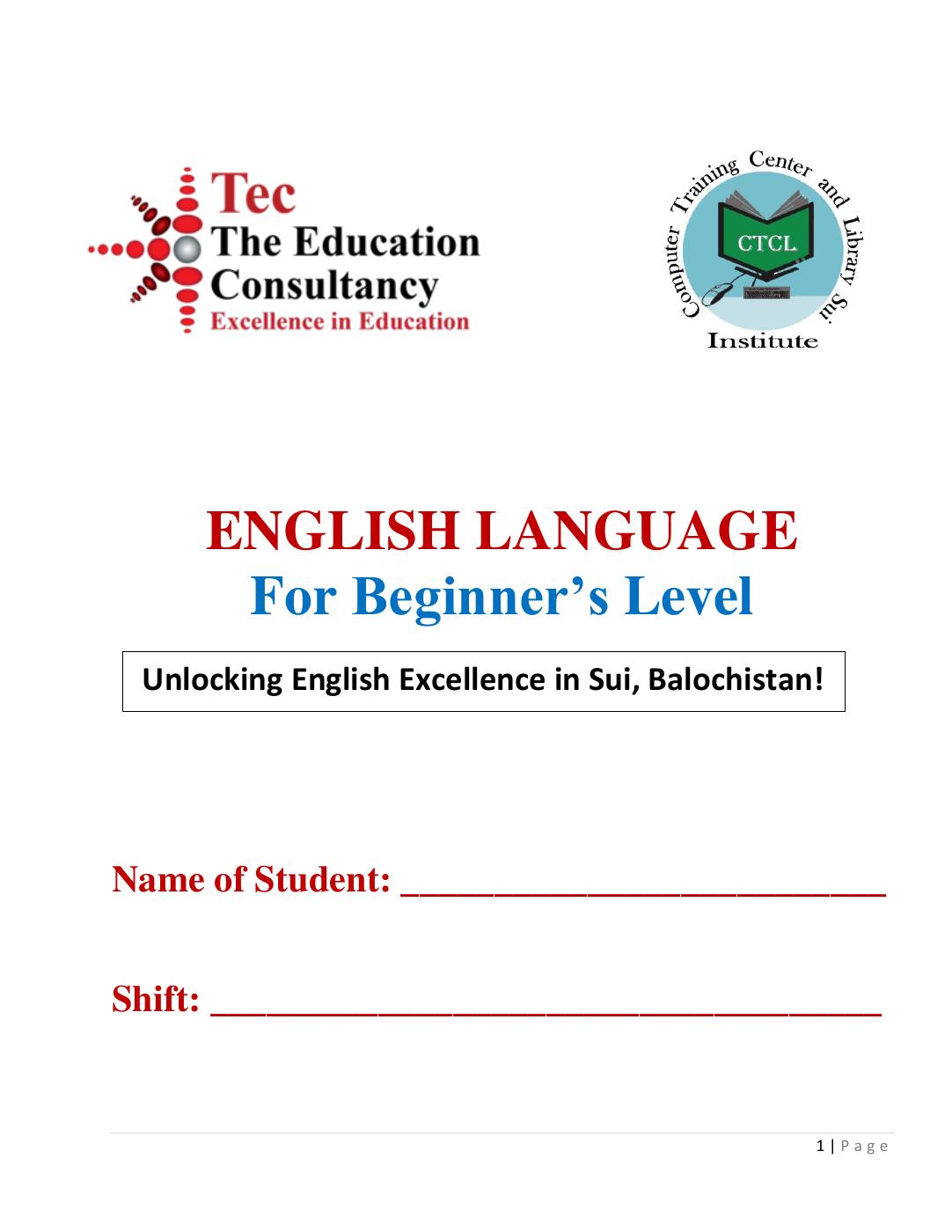 English Language for Beginner's Level | PDF to Flipbook