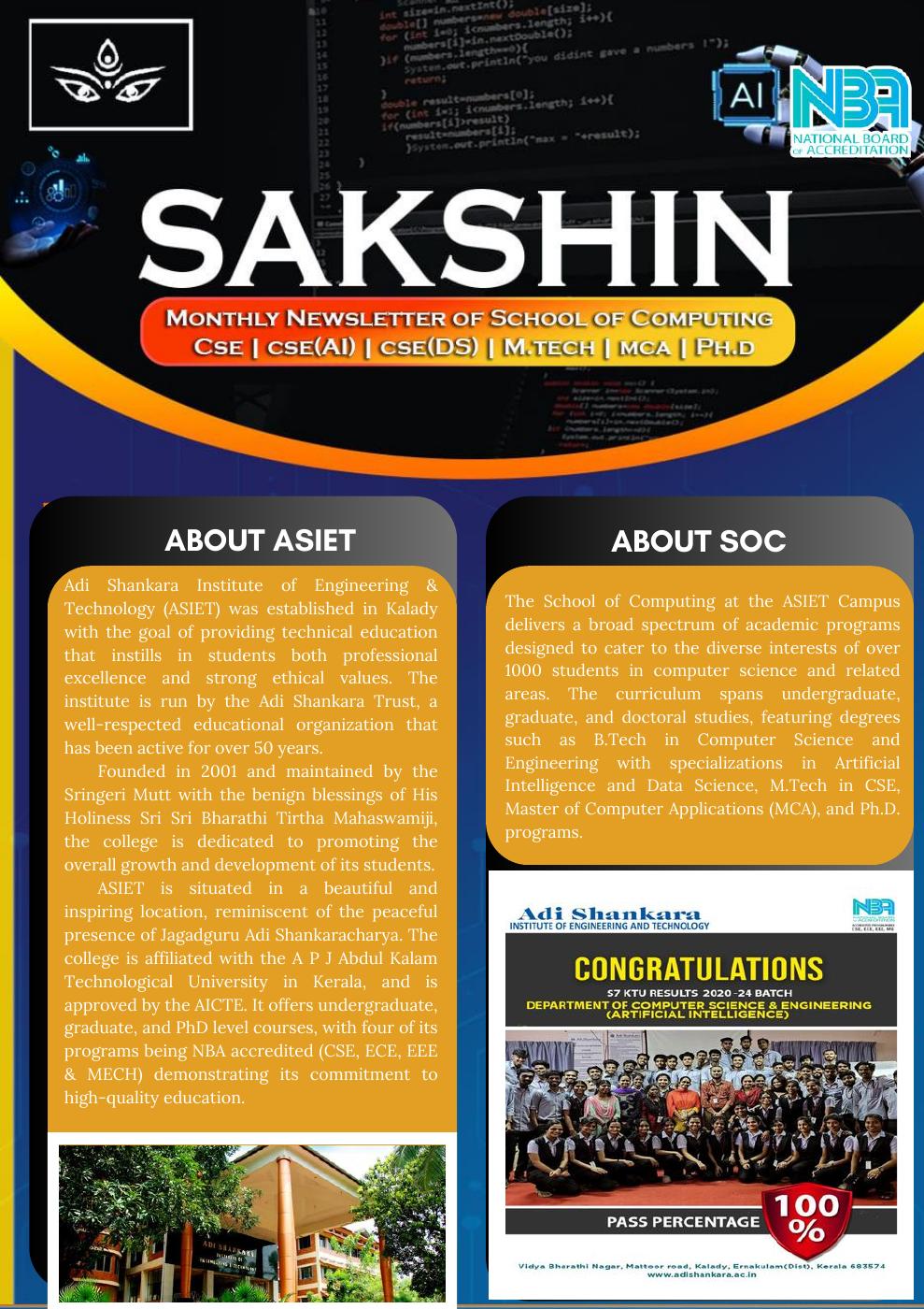 SAKSHIN- NEWSLETTER OF SCHOOL OF COMPUTING | PDF to Flipbook
