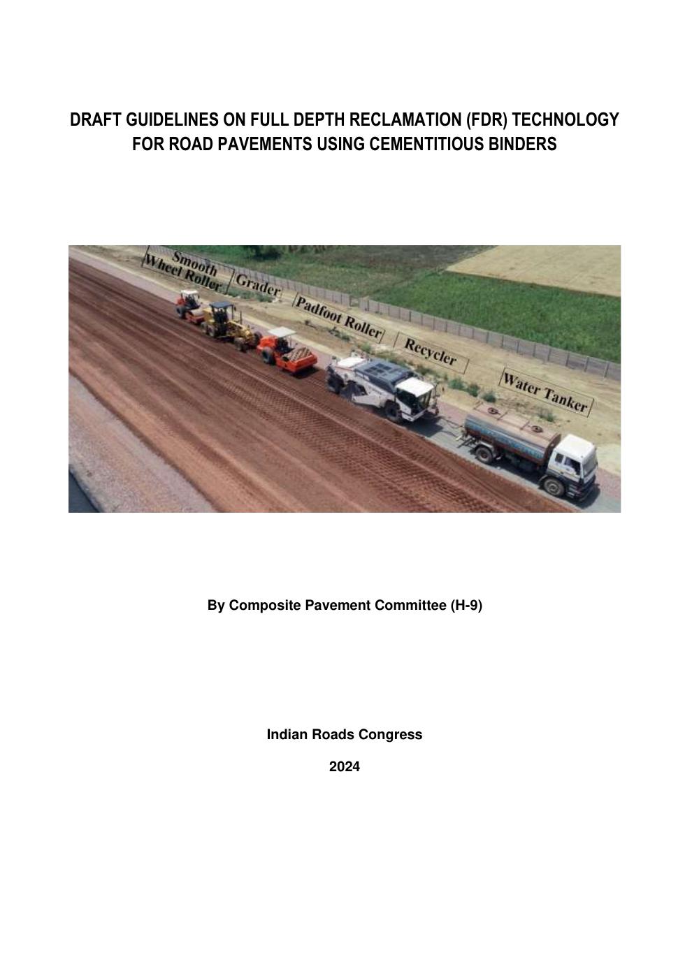 Draft “Guidelines on Full Depth Reclamation (FDR) Technology for Road ...