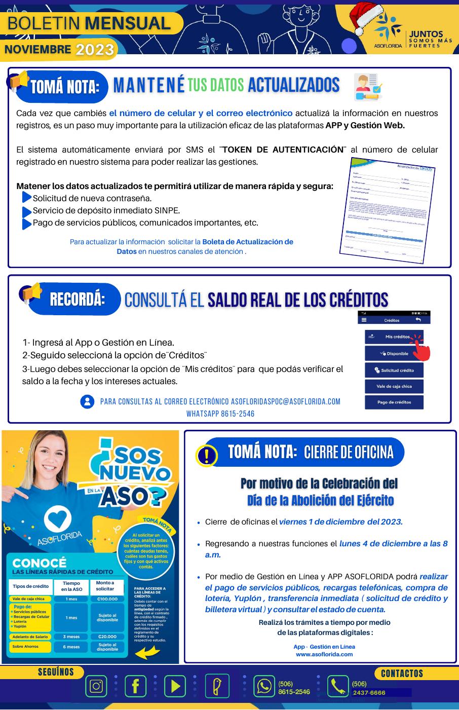 Boletín Mensual ASOFLORIDA