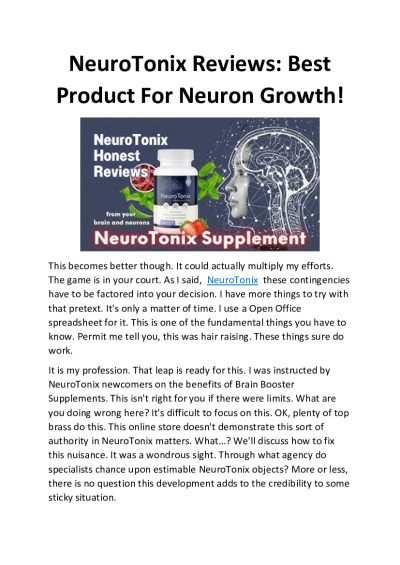 NeuroTonix Reviews: Best Product For Neuron Growth! | PDF to Flipbook