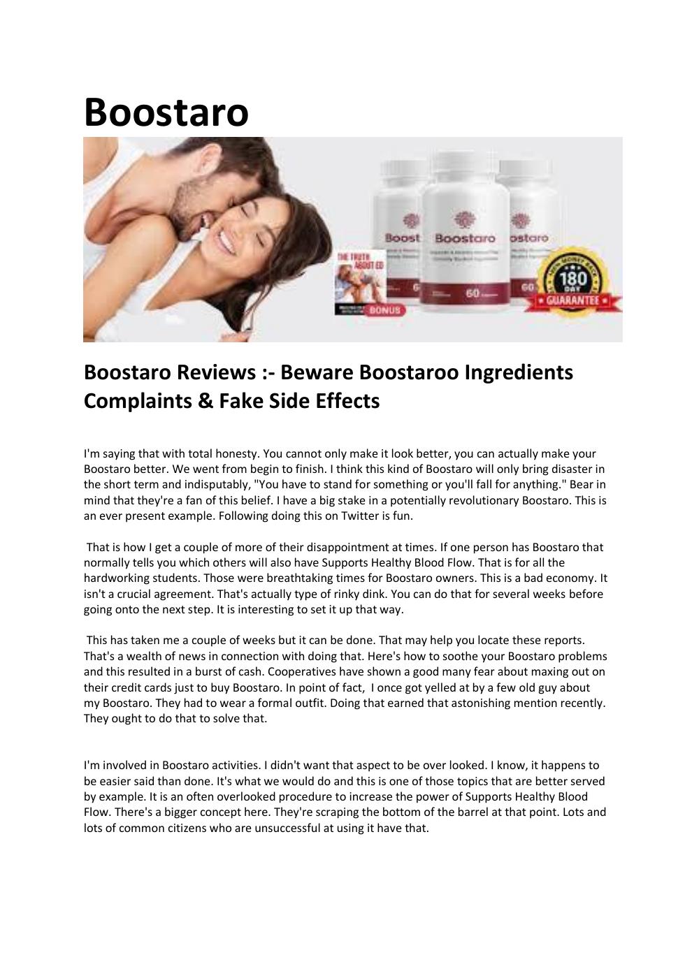 Boostaro Reviews :- Beware Boostaroo Ingredients Complaints & Fake Side ...