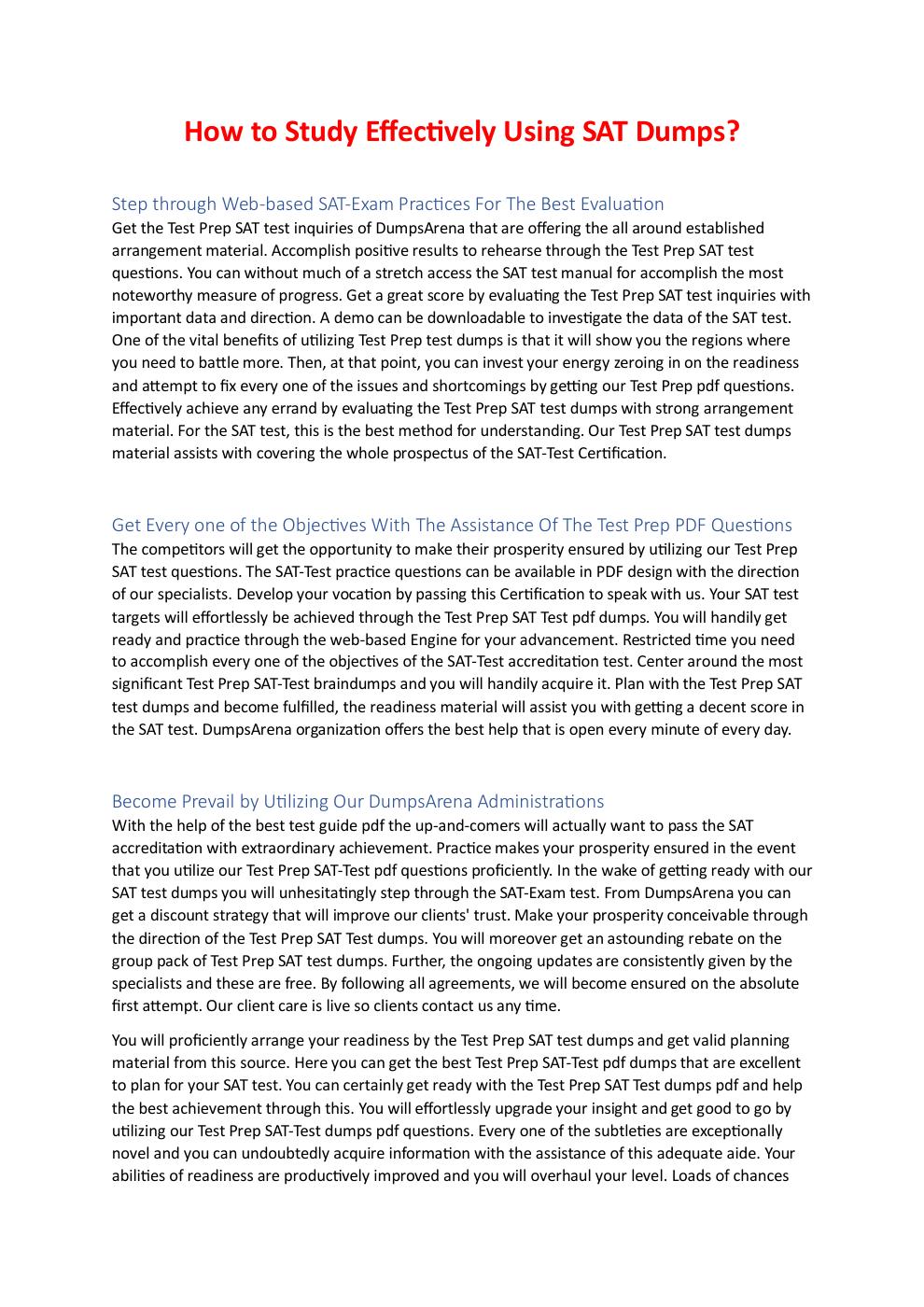 How to Ace the SAT with the Help of SAT Dumps? | PDF to Flipbook