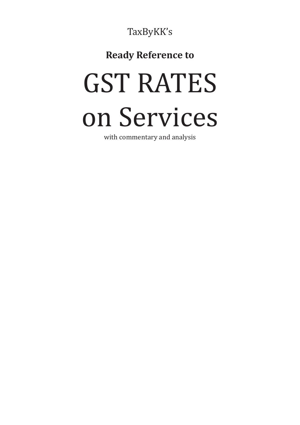 Rates Book on Services