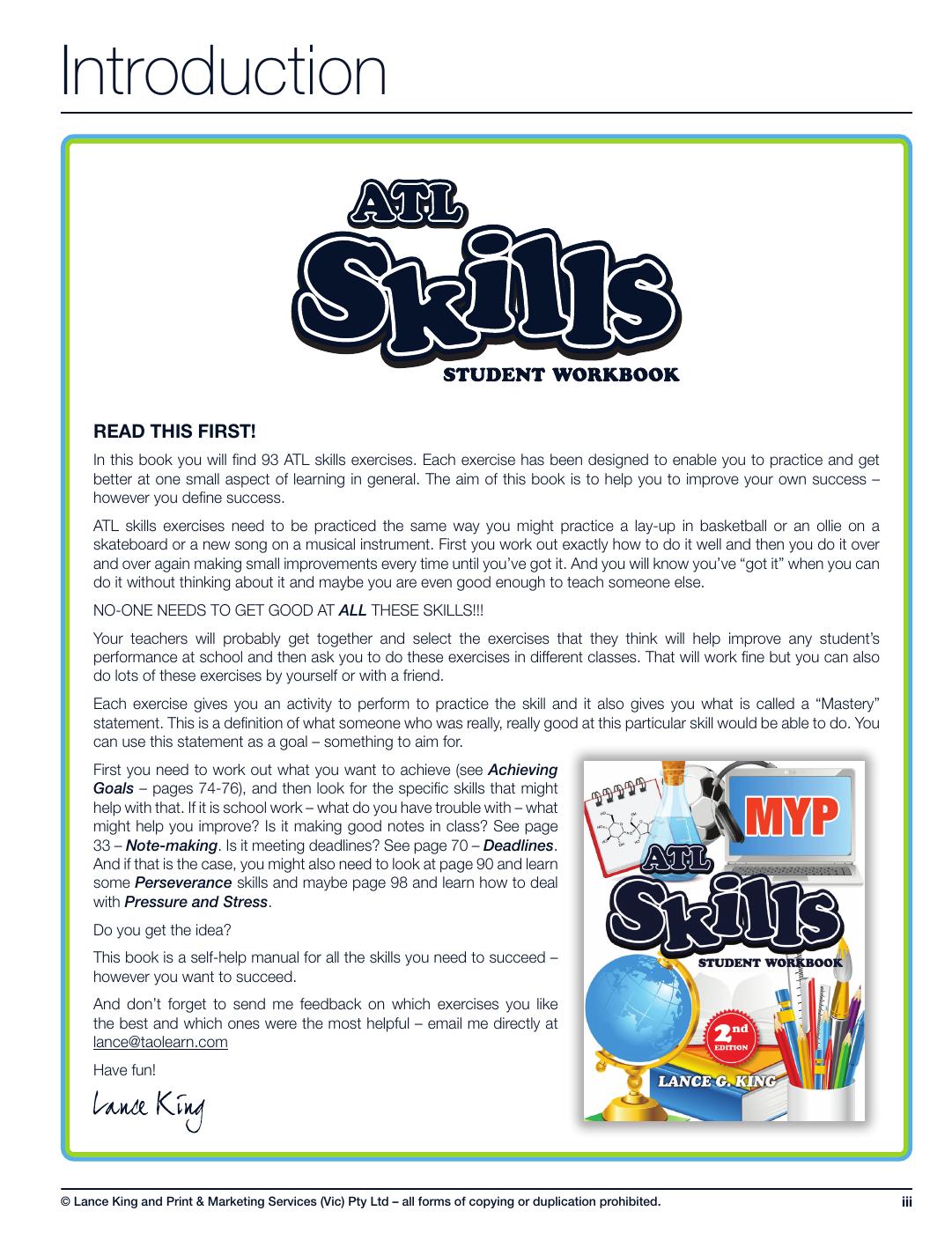 MYP ATL Skills Student Workbook