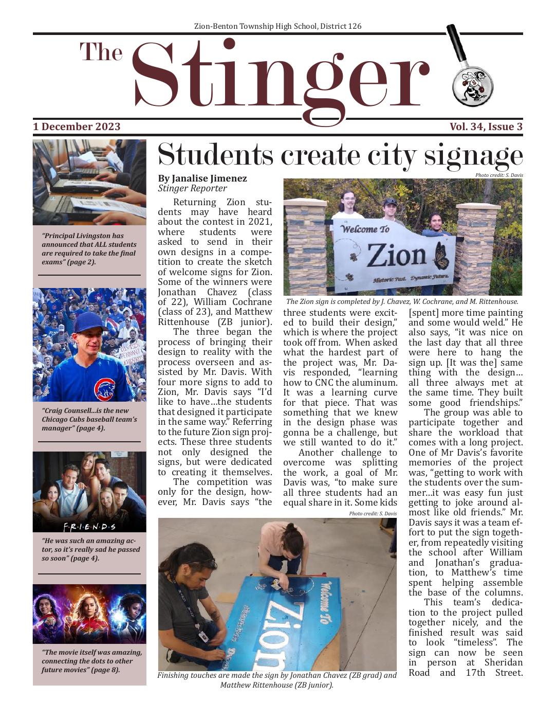 The Stinger Vol.34 - Issue 3