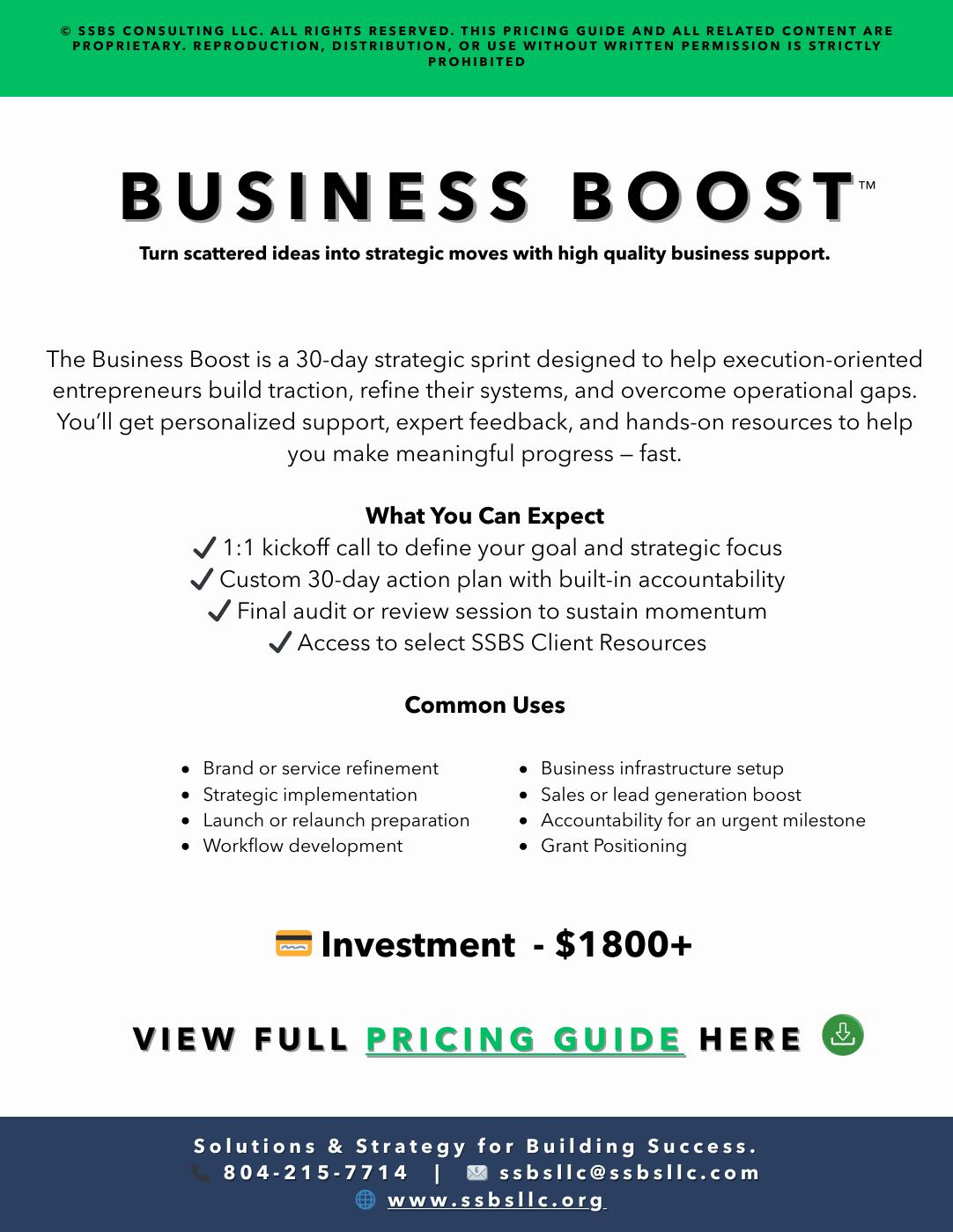 SSBS Business Boost Pricing | PDF to Flipbook