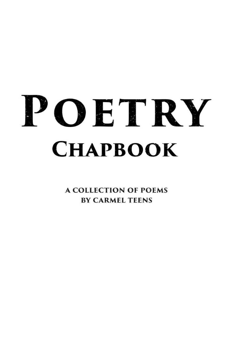 Poetry Chapbook