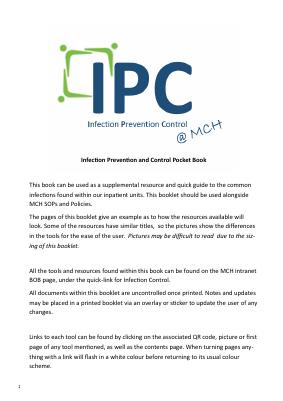 Inpatient Infection Prevention and Control Booklet